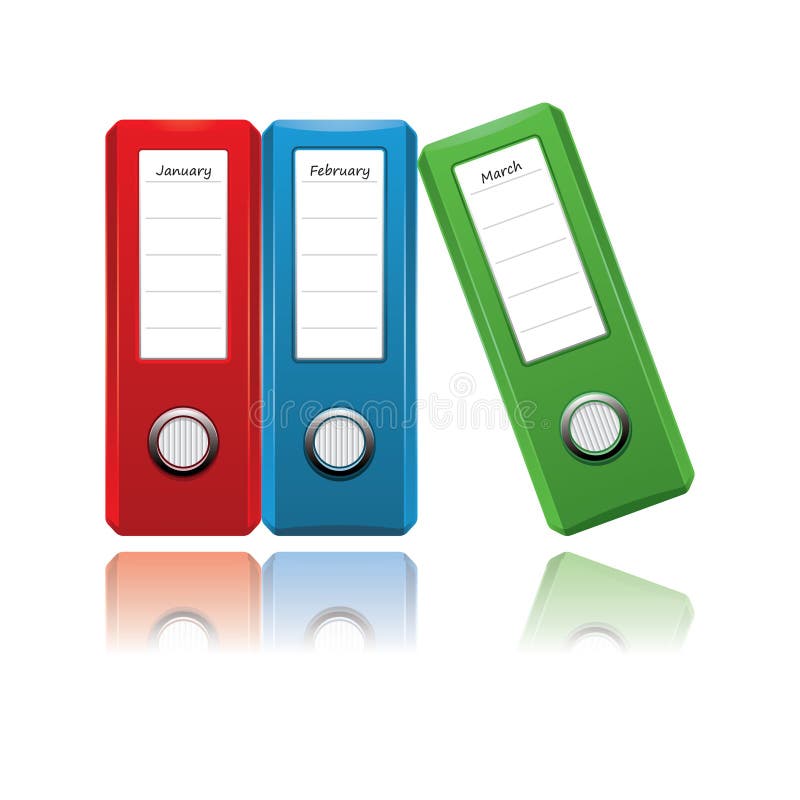 Colored Ring Binders. Vector Illustration Decorative Design Stock ...