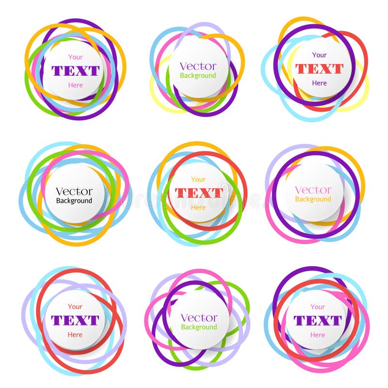 Colored Rings Banners. Colorful Overlapping Circles Bubbles Stock ...
