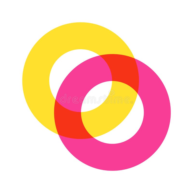 Colored Rings Intersection Bauhaus Risograph Stock Vector ...