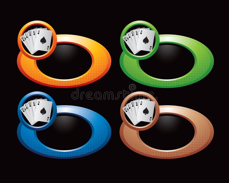 Colored Rings with Playing Cards Stock Vector - Illustration of vegas ...