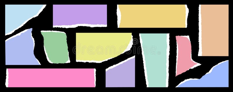 Colored Ripped Paper Pieces, Notebook Pages with Ripped Edges ...