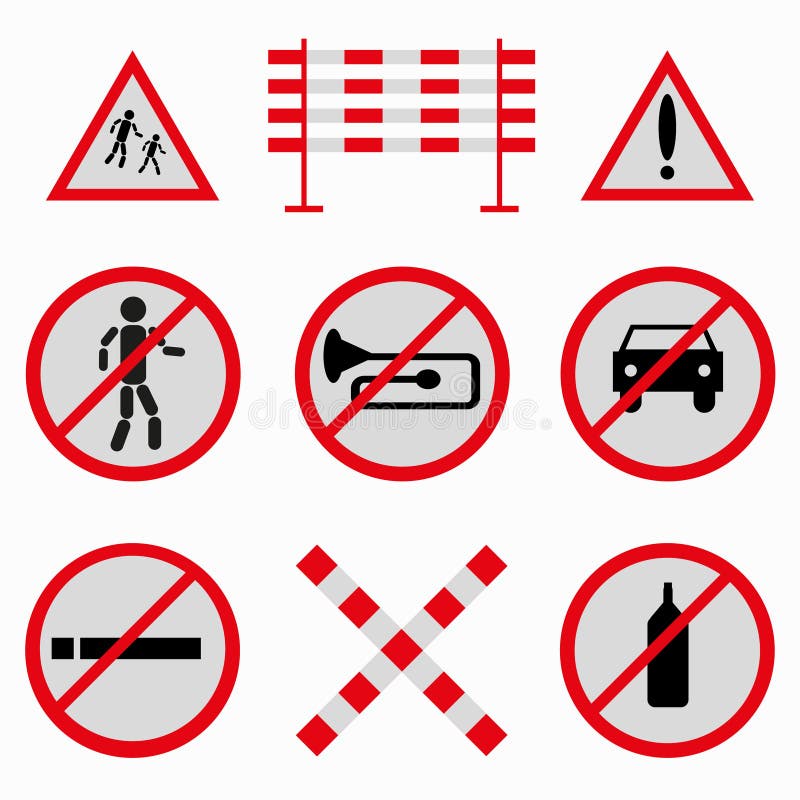 Colored Road Signs Collection of Beautiful Symbols Stock Vector ...