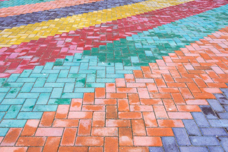 Colored road tiles stock photo. Image of pattern, surface - 90650100