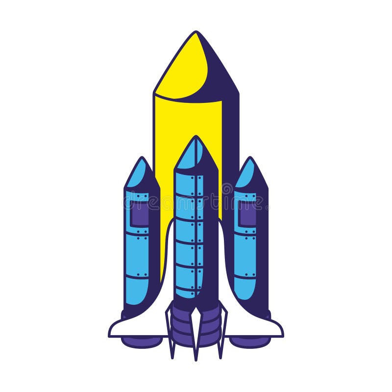 Colored Rocket Icon Over a White Background Stock Vector - Illustration ...