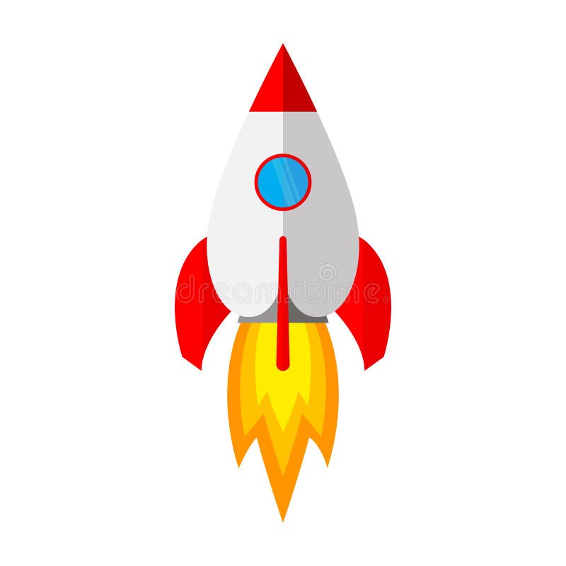 Spaceship Icon in Flat Design. Vector Illustration. Stock Illustration ...