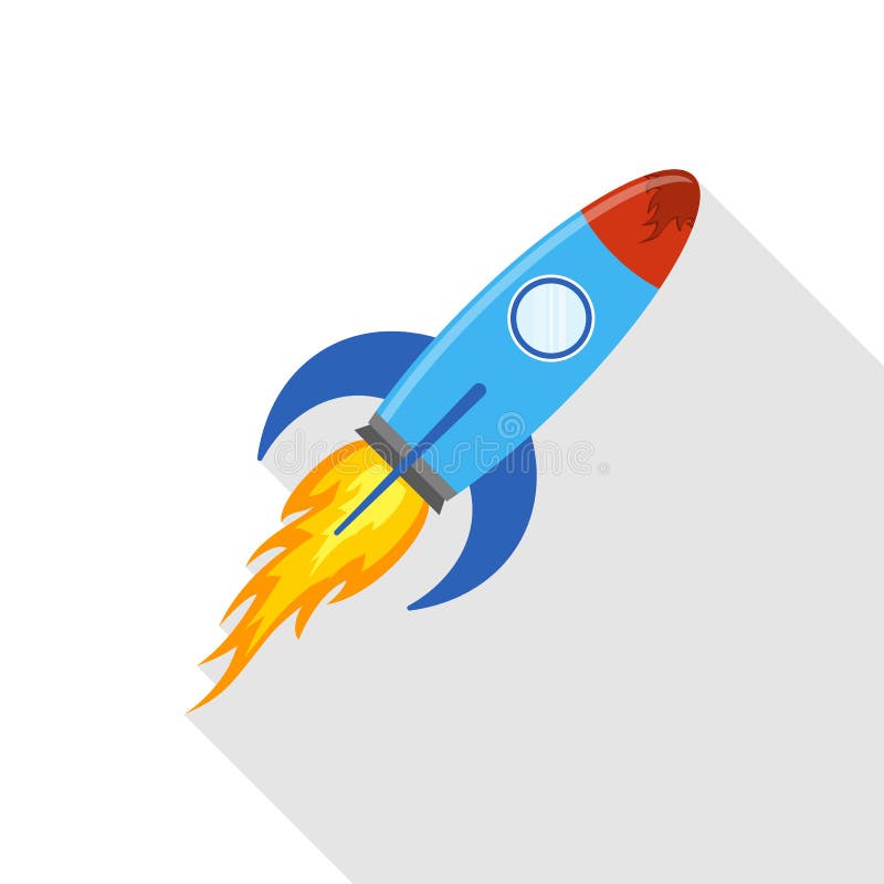 Spaceship Icon in Flat Design. Vector Illustration. Stock Illustration ...