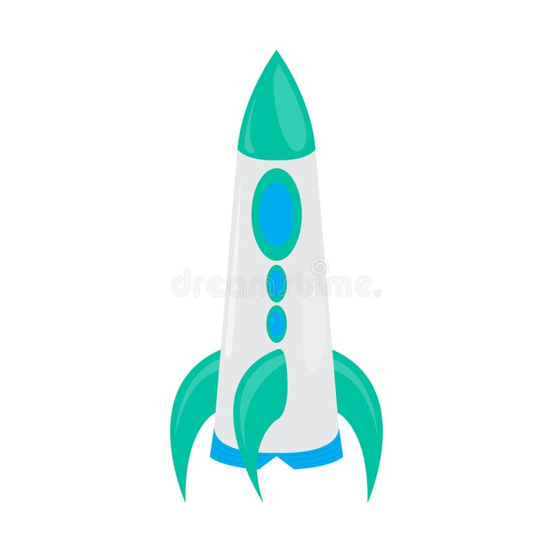 Colored Rocket Ship Toy Icon Stock Vector - Illustration of single ...