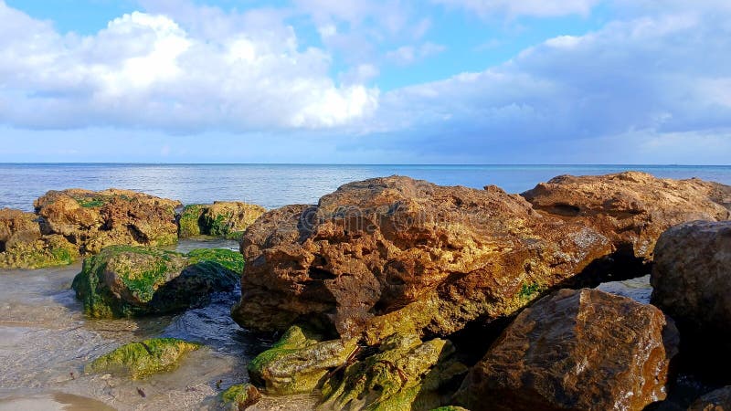 The Colored Rocks of the Corniche Beach in Bizerte Stock Photo - Image ...