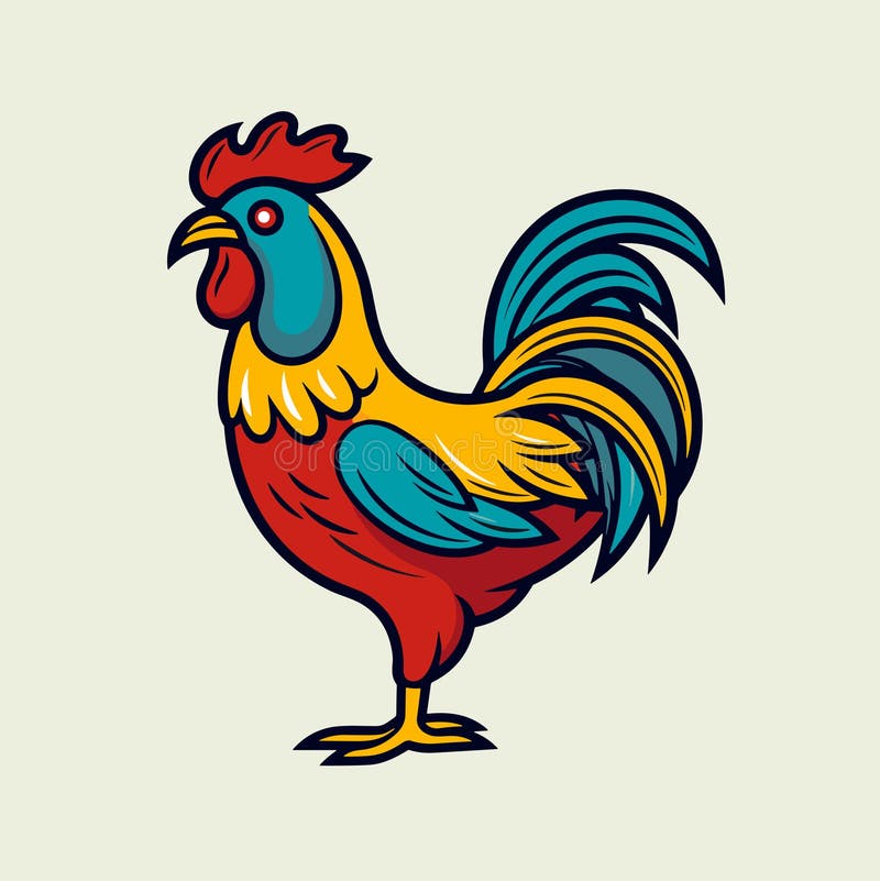 A Colored Rooster. Vector Illustration of the Stock Vector ...