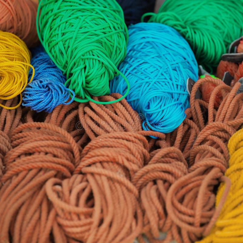 Colored Ropes on the Open Market. India, Pushkar Stock Photo - Image of ...