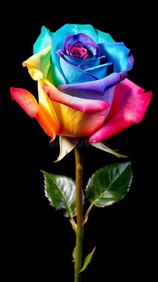 Colored Rose with Unusual Colors, Bright Image, Background, Wallpaper ...