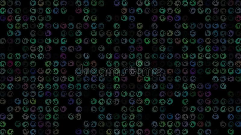 Colored Rotating Loading Circles on Black Bg. Abstract Festive ...