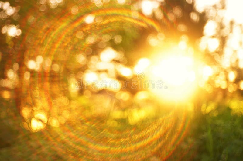 Colored Round Glare of the Sun in the Spring Park Stock Image - Image ...