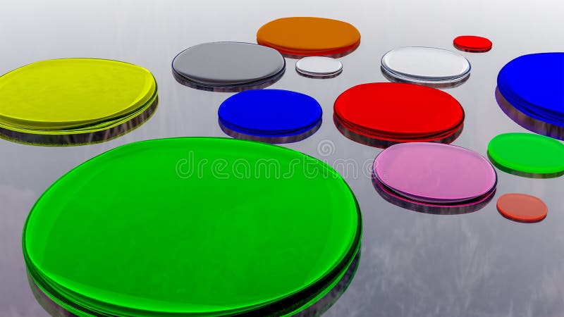Colored Round Glass Blocks. Stock Illustration - Illustration of ...