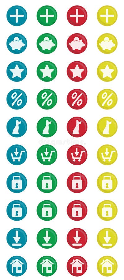 Colored round icons 1 stock vector. Illustration of clipart - 40893069