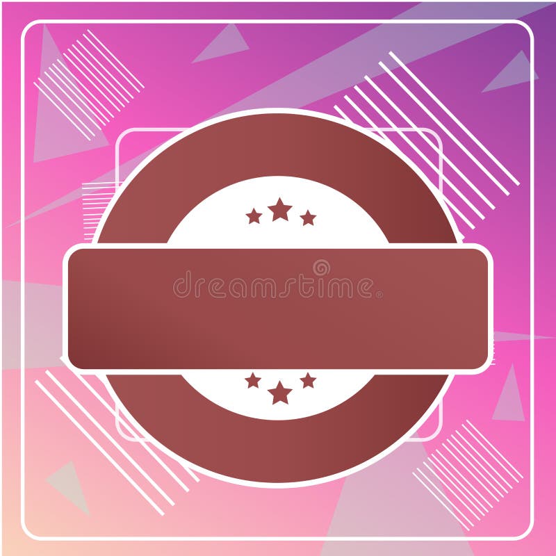 Colored Round Shape Label with Three Stars on Top and Bottom and Blank ...