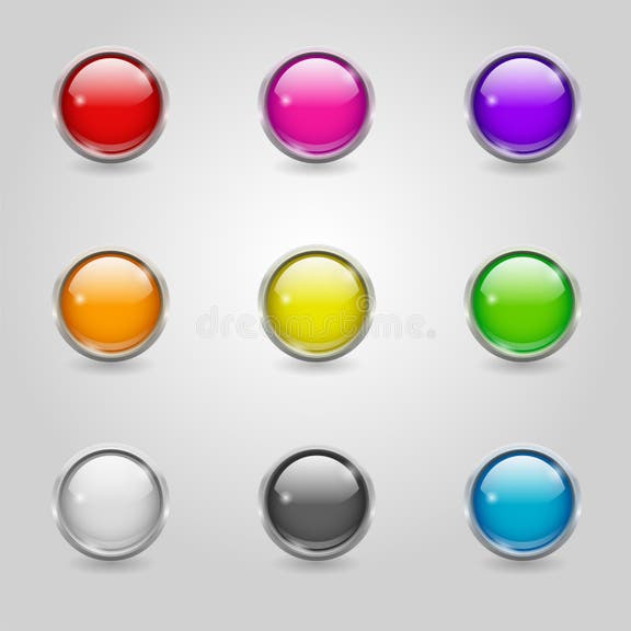 Colored round web buttons stock vector. Illustration of green - 41542648