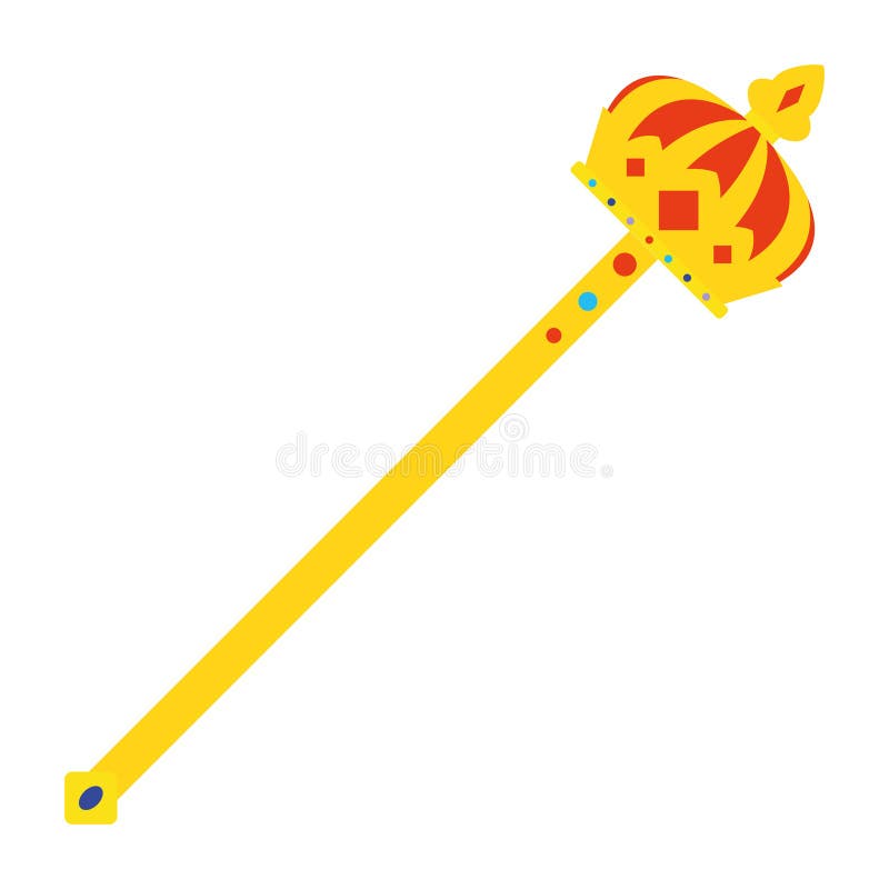 Colored Royal Staff Icon Vector Stock Vector - Illustration of monarch ...