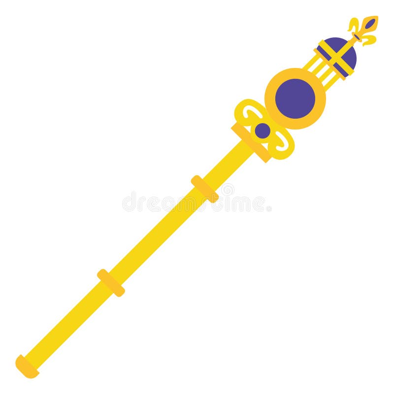 Colored Royal Staff Icon Vector Stock Illustration - Illustration of ...