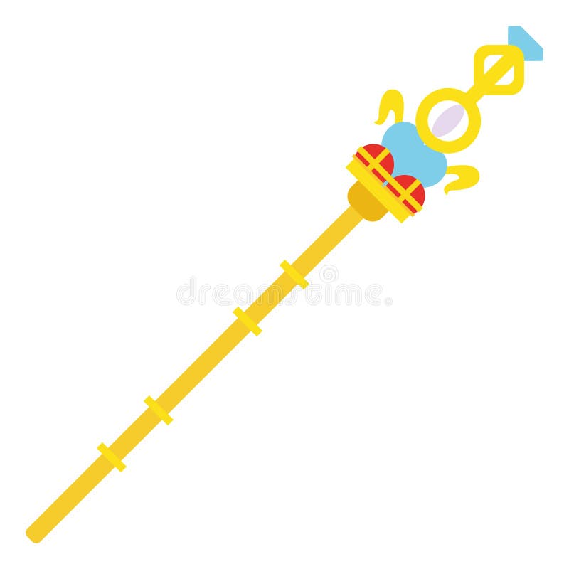 Colored Royal Staff Icon Vector Stock Vector - Illustration of majestic ...