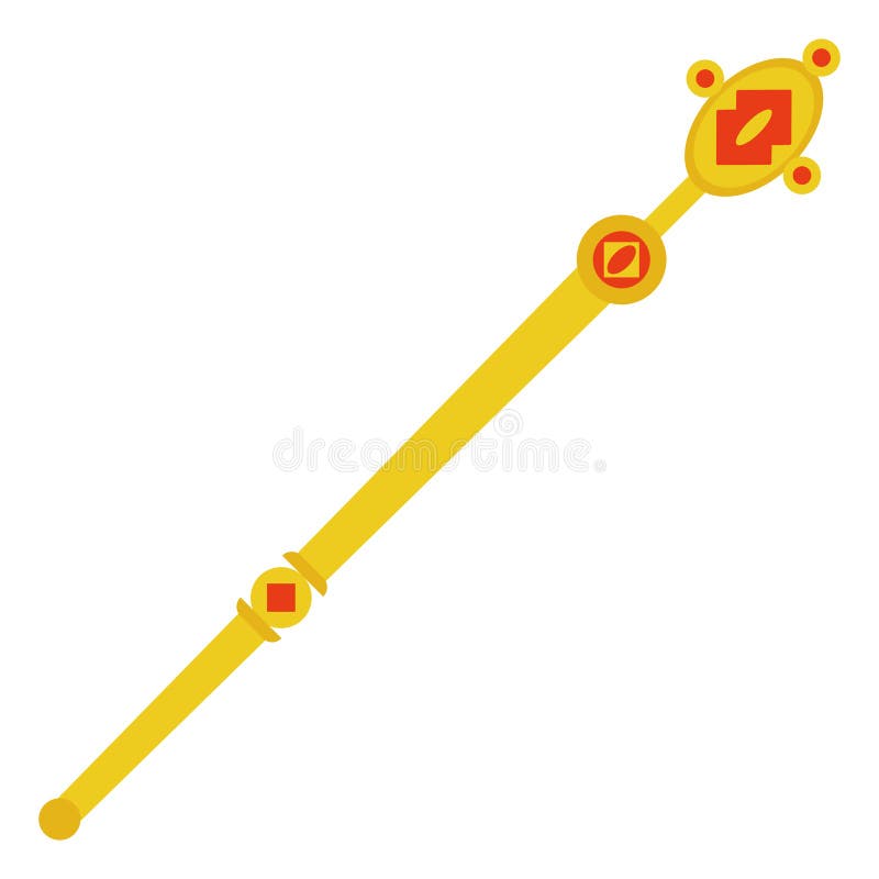 Colored Royal Staff Icon Vector Stock Vector - Illustration of luxury ...