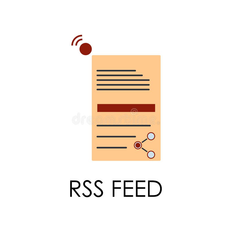 Colored Rss Feed Illustration. Element of Marketing and Business Flat ...