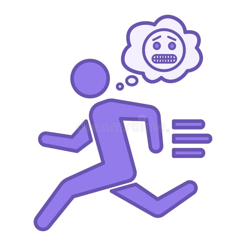 Colored Run Away Icon. stock illustration. Illustration of vector ...