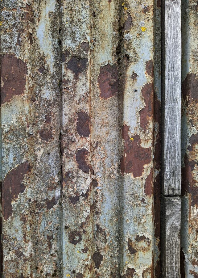 Colored Rusty Stained Metal Wall Texture Pattern Stock Image - Image of ...