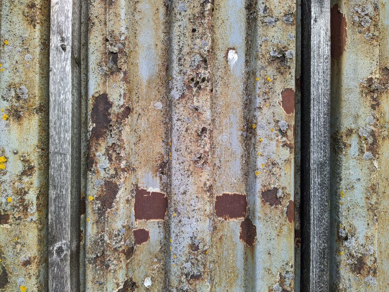 Colored Rusty Stained Metal Wall Texture Pattern Stock Photo - Image of ...