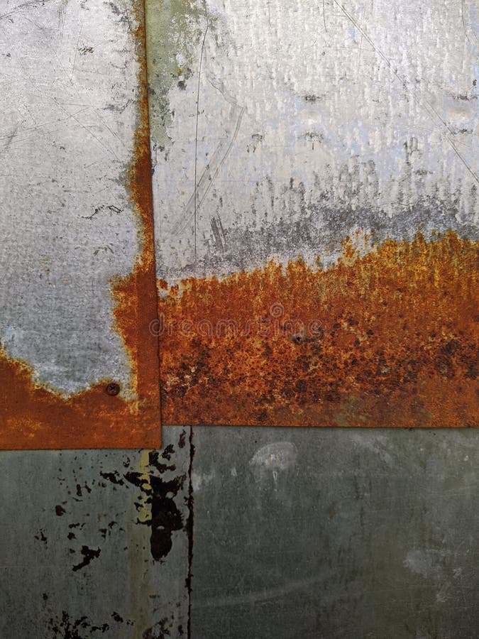 Colored Rusty Stained Metal Wall Texture Pattern Stock Photo - Image of ...