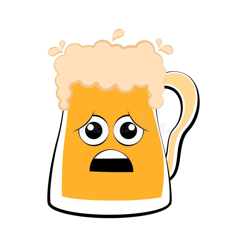 Colored sad beer mug icon stock vector. Illustration of beverage ...