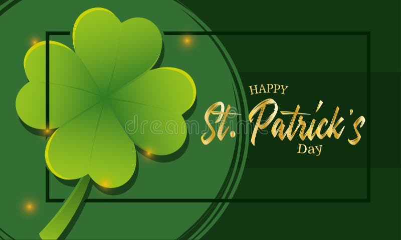 Colored Saint Patrick Day Poster Shiny Clover and Text Vector Stock ...