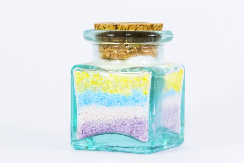 A Colored Salt in a Glass Bottle Stock Image - Image of detail ...