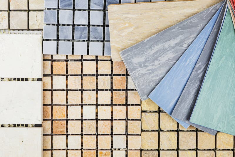 Colored Samples of Ceramic Tiles for Kitchen or Bathroom Interior ...