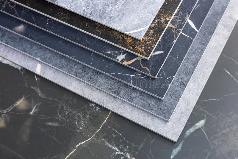 Colored Samples of Ceramic Tiles for Kitchen or Bathroom Interior ...