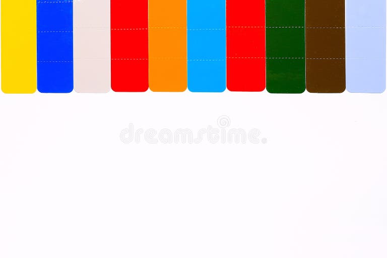 Colored Samples of Different Papers on Isolated White Background. Color ...