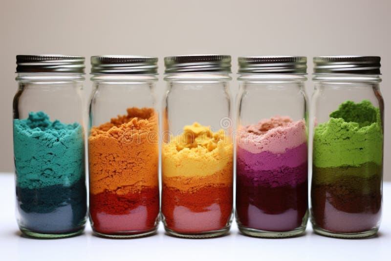 Colored Sand Arranged in Layers within a Glass Jar Stock Photo - Image ...