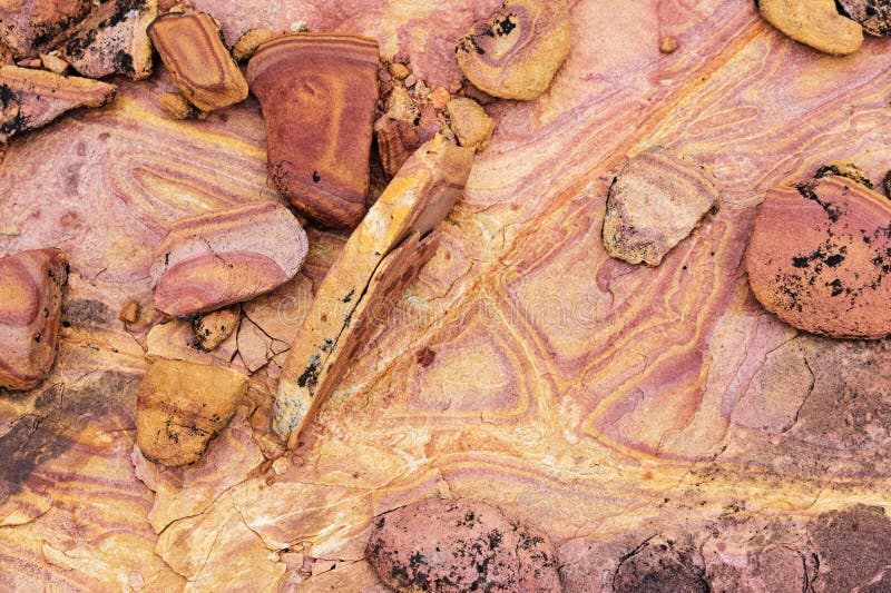 Colored Sandstone Rocks in the Rain Stock Image - Image of bands ...