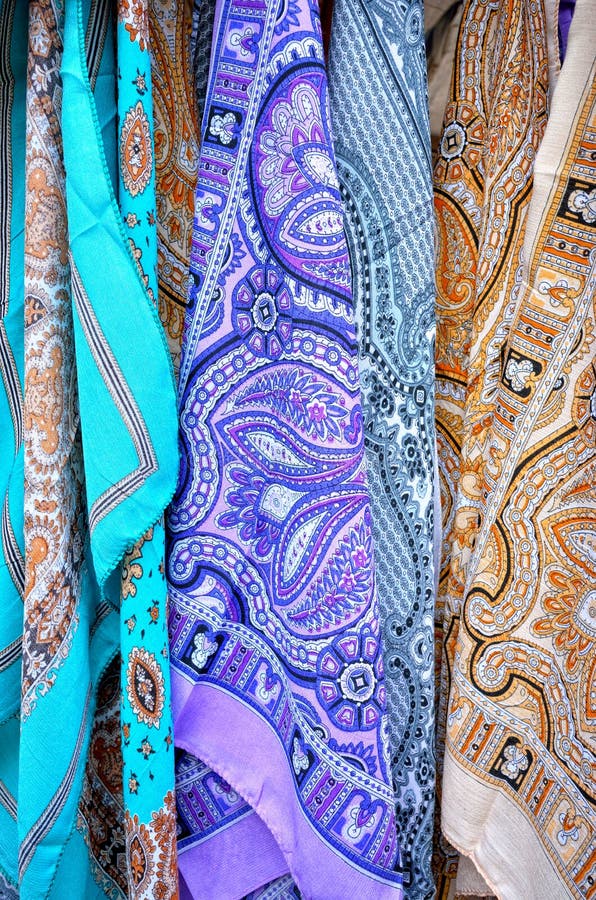 Colored scarves details stock photo. Image of rural, wardrobe - 32016512