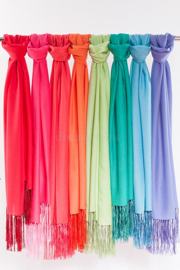 Colored scarves stock image. Image of cashmere, green - 36830519