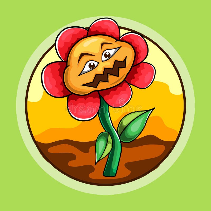 Scary Creature Flower Monster Stock Illustration - Illustration of ...