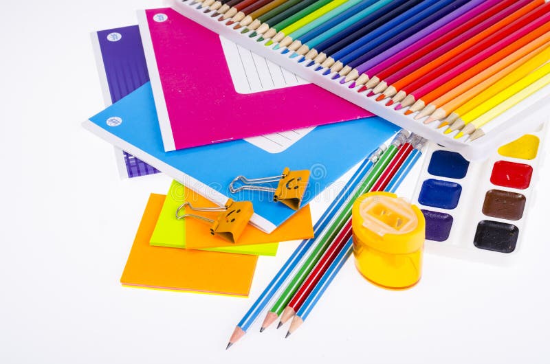 School Items and Student Accessories. Studio Photo Stock Photo - Image ...