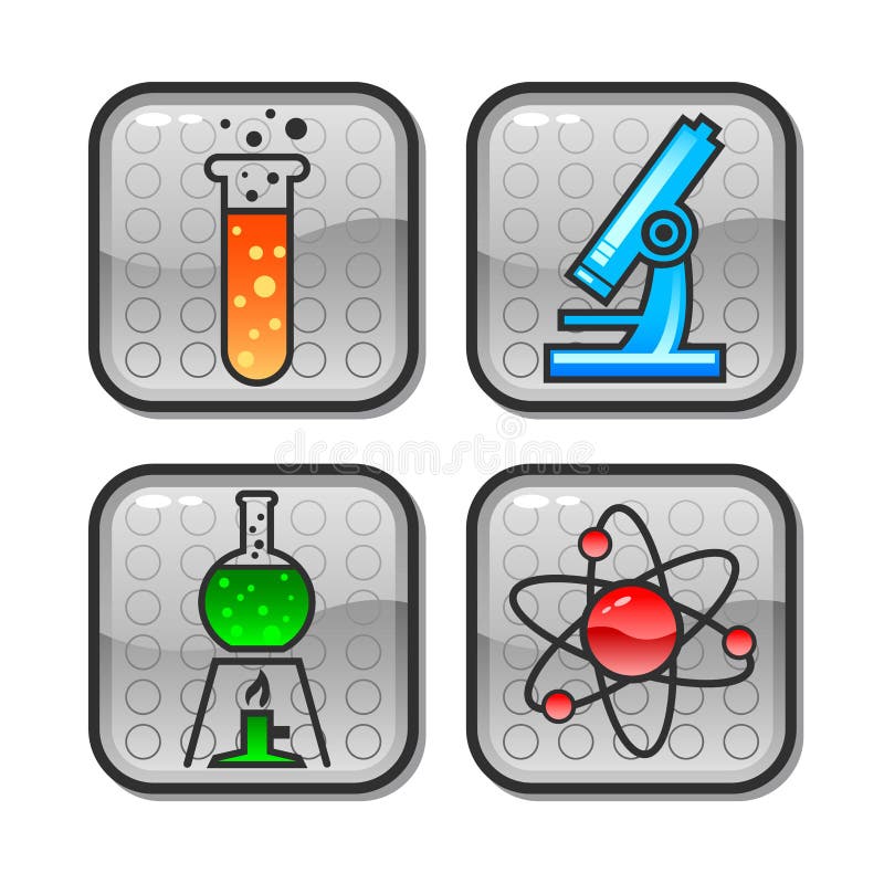 Colored Science Tools Cartoon Illustration. Stock Vector - Illustration ...