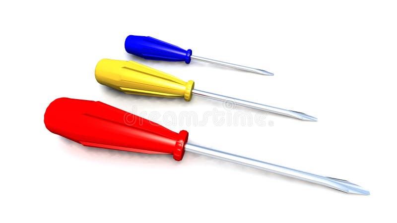 Colored screwdrivers stock illustration. Illustration of industry - 4094584