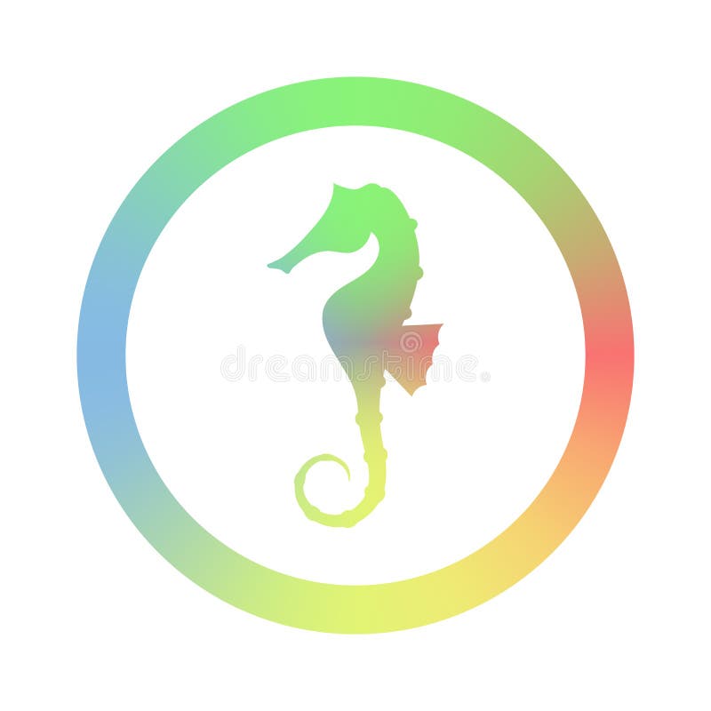 Colored Seahorse Icon. Logo Design on White Background Stock Vector ...