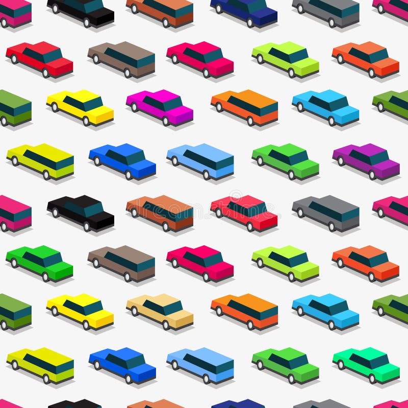 Colored Seamless Pattern of Cars in City Traffic Stock Vector ...
