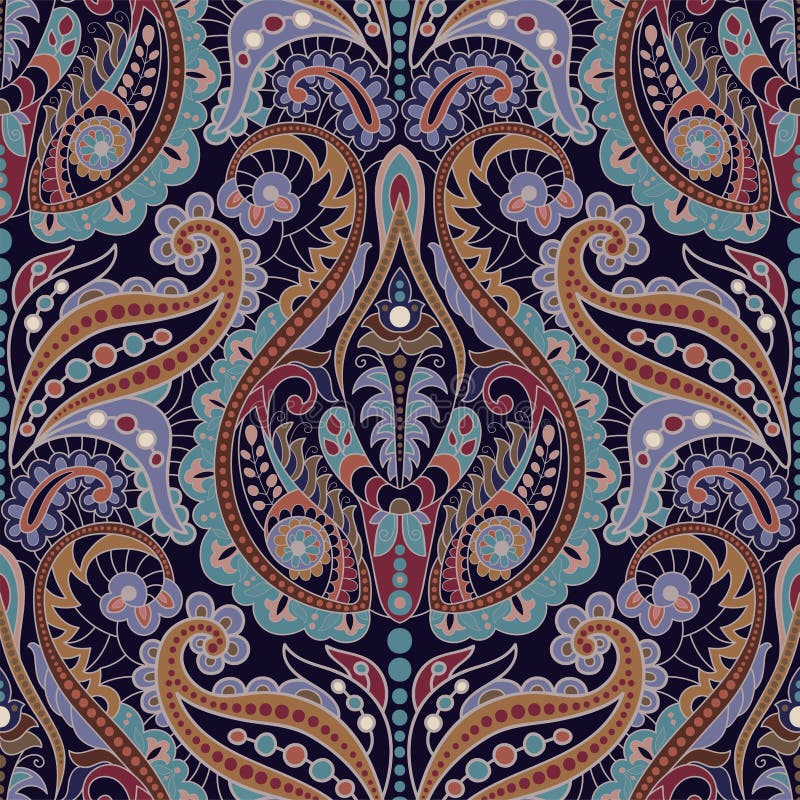 Colored Seamless Pattern with Decorative Flowers and Leaves. Tropical ...