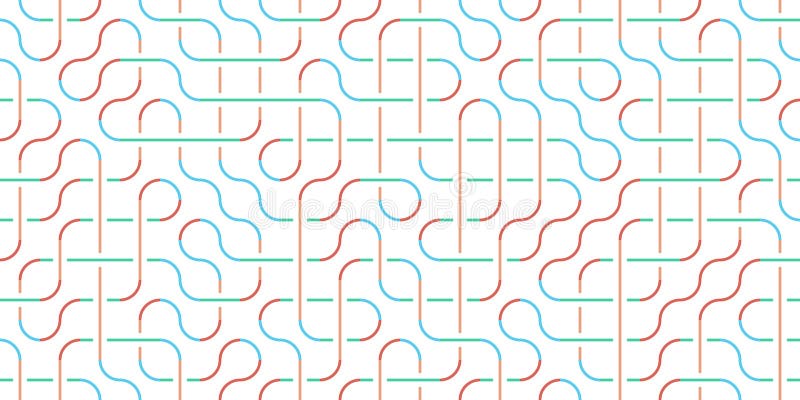 Colored Seamless Swirl Lines on White Background Stock Illustration ...