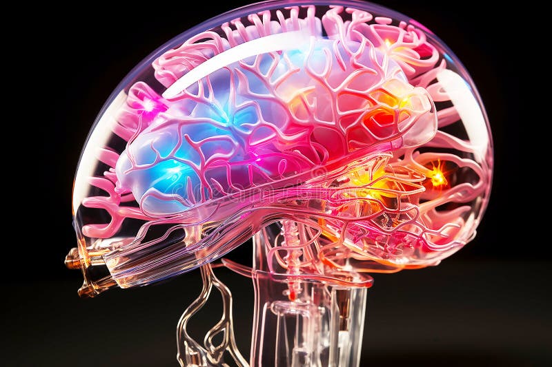 Colored Sections of a Male Human Brain Stock Illustration ...