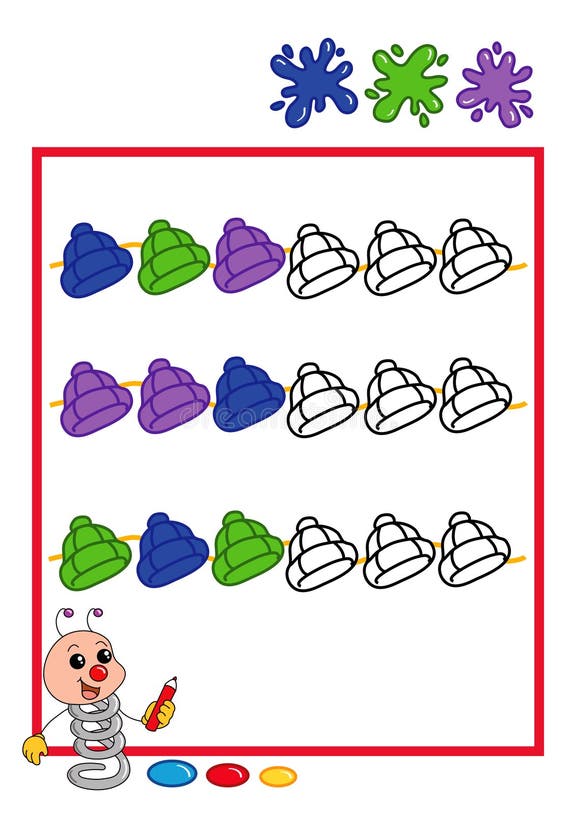 Colored sequence, hat stock illustration. Illustration of infancy ...